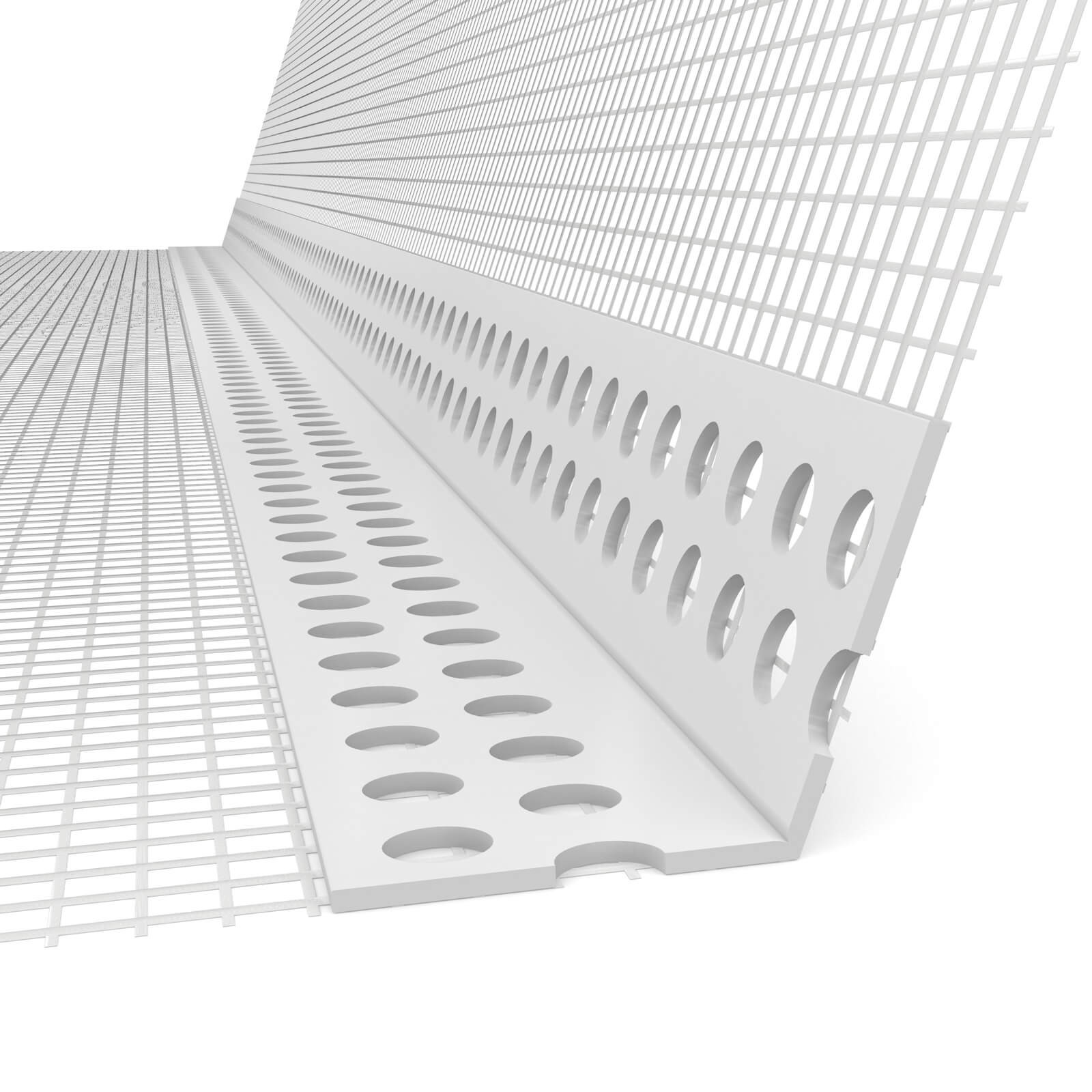 Hart-PVC-Eck-Leiste mit WDVS-Gewebe & flexiblem Winkel