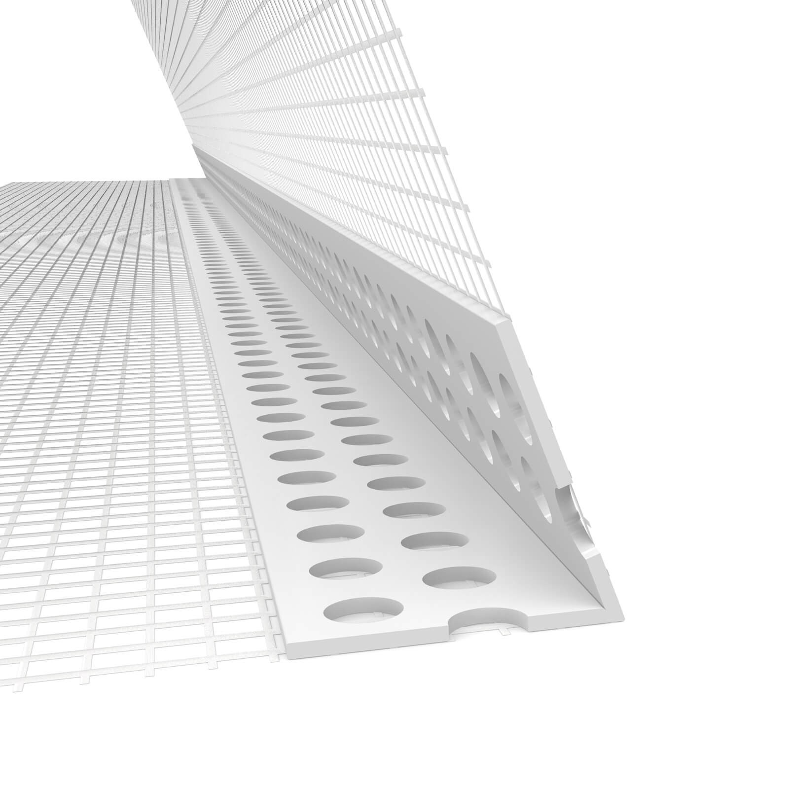 Hart-PVC-Eck-Leiste mit WDVS-Gewebe & flexiblem Winkel